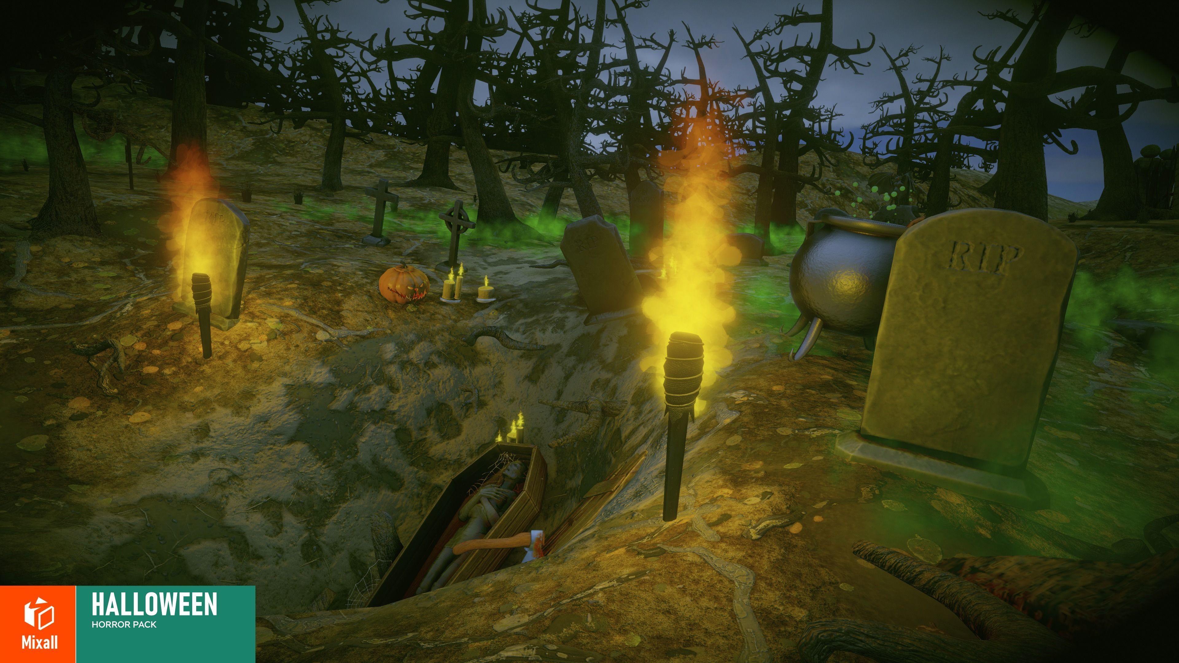 Halloween - horror pack 3D model animated | CGTrader