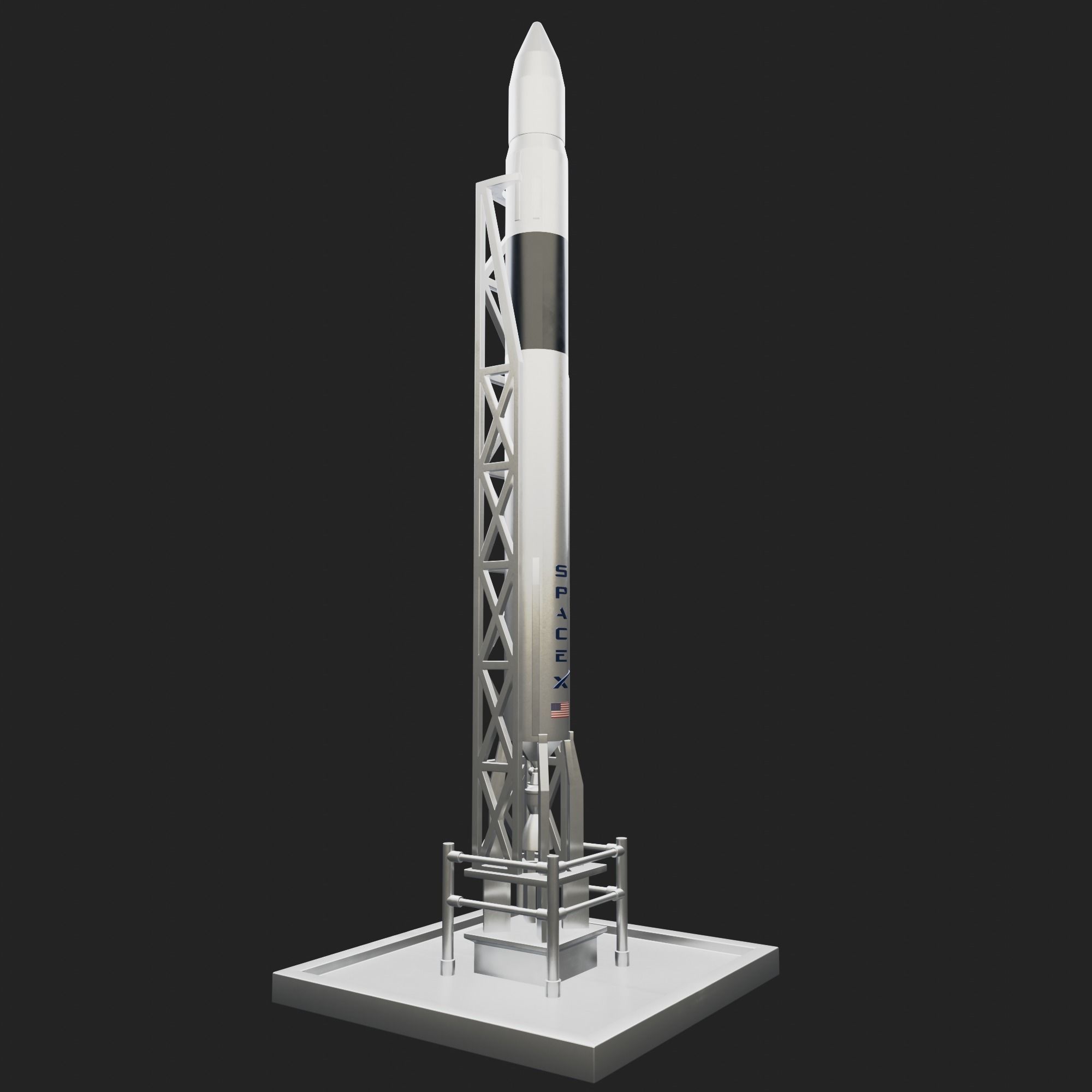 Falcon 1 Rocket SpaceX 3D model 3D printable | CGTrader