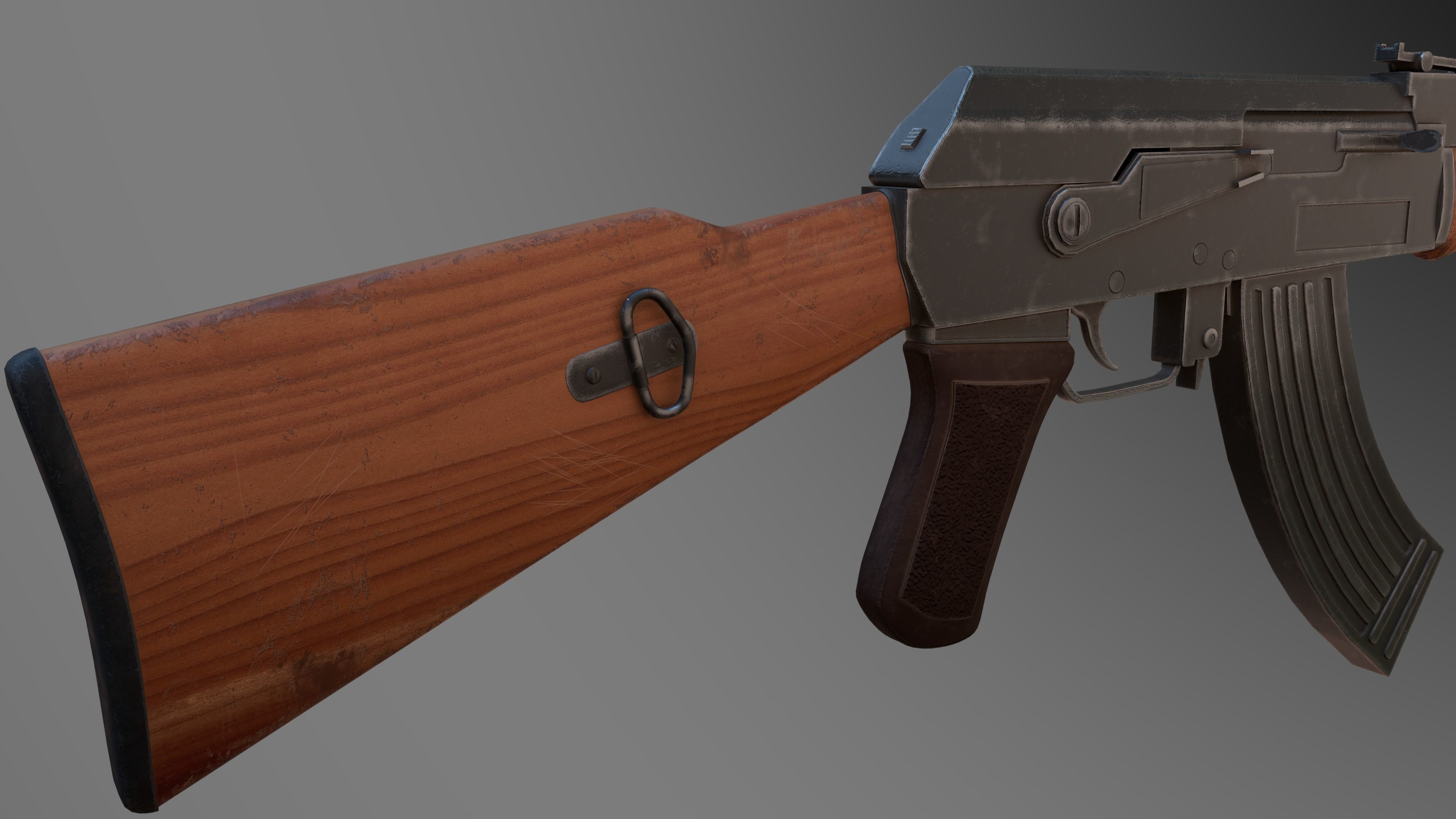 Weapon Rifle Kalashnikov AK-47 Textured 3D model | CGTrader