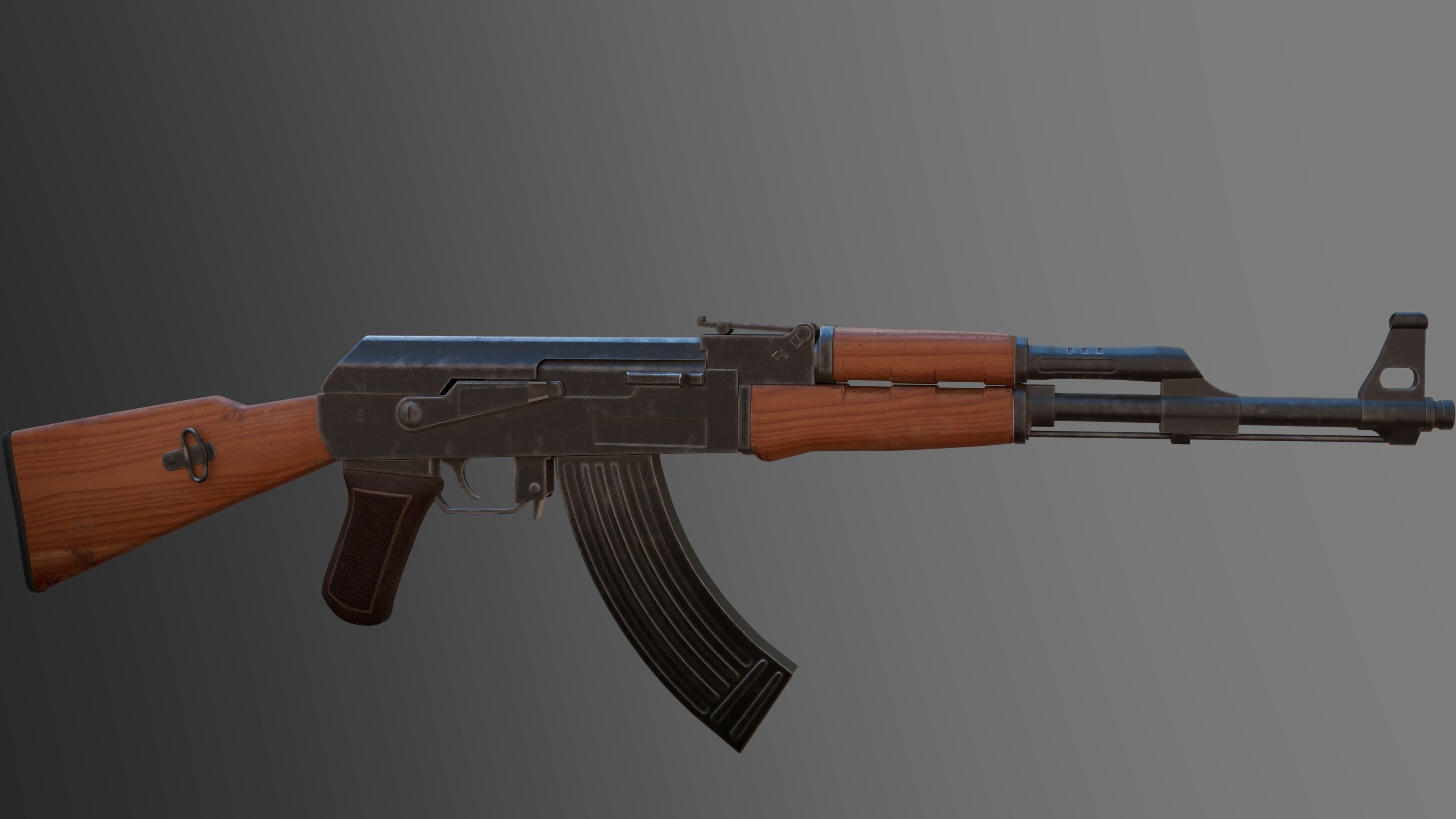 Weapon Rifle Kalashnikov AK-47 Textured 3D model | CGTrader