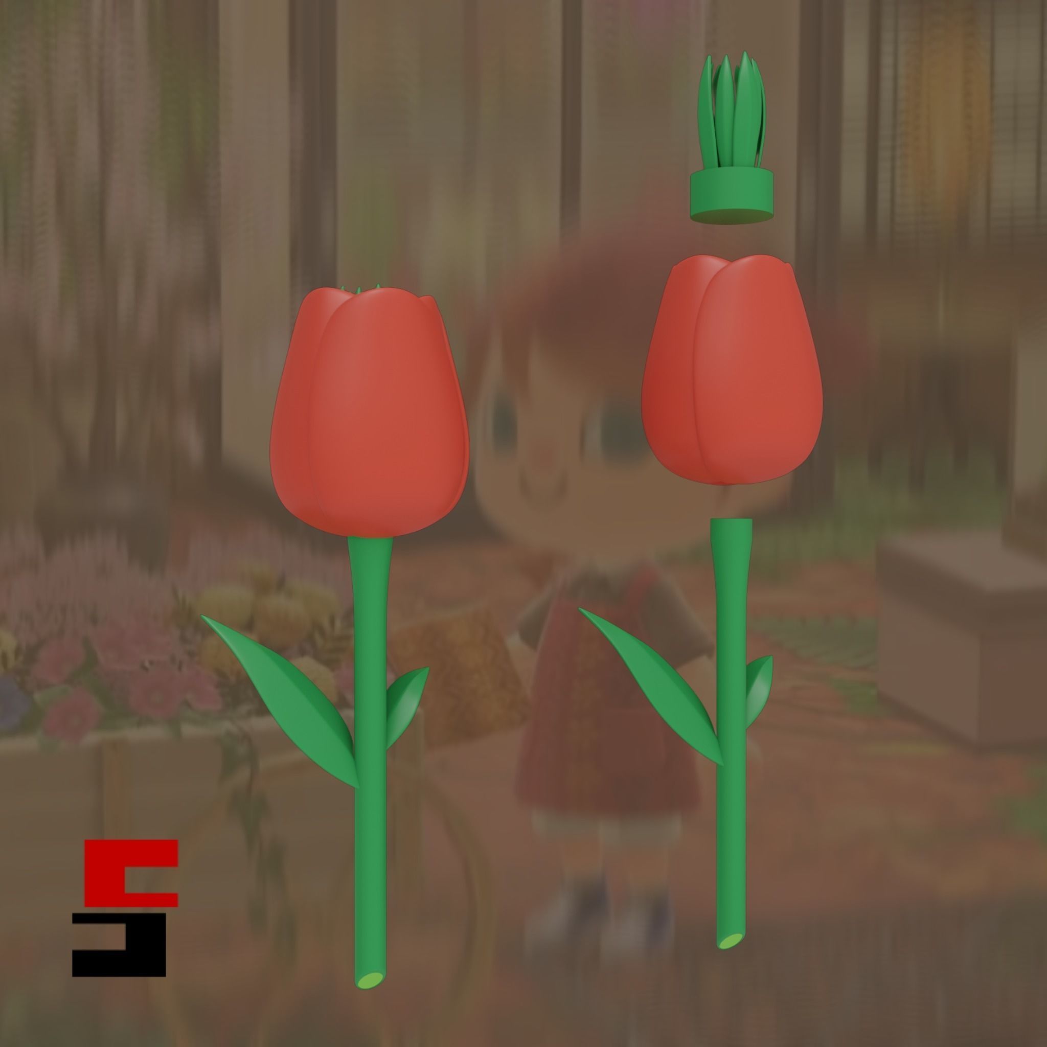 Animal Crossing Tulip Wand Replica Prop 3D model 3D printable | CGTrader