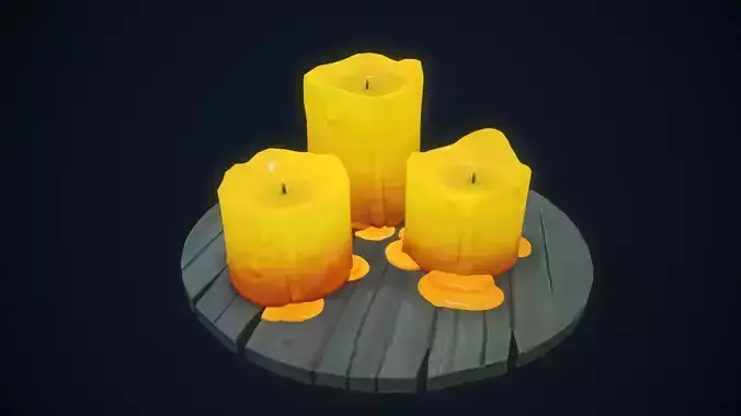 3D model Candles stylized VR / AR / low-poly | CGTrader