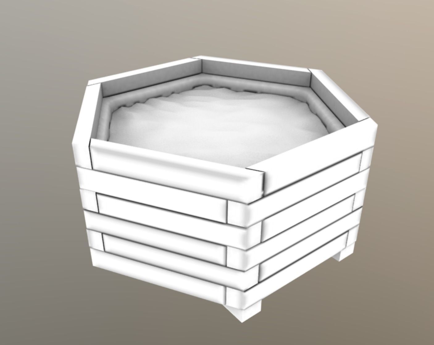 Hexagonal Planting Box Low Poly PBR 3D model | CGTrader