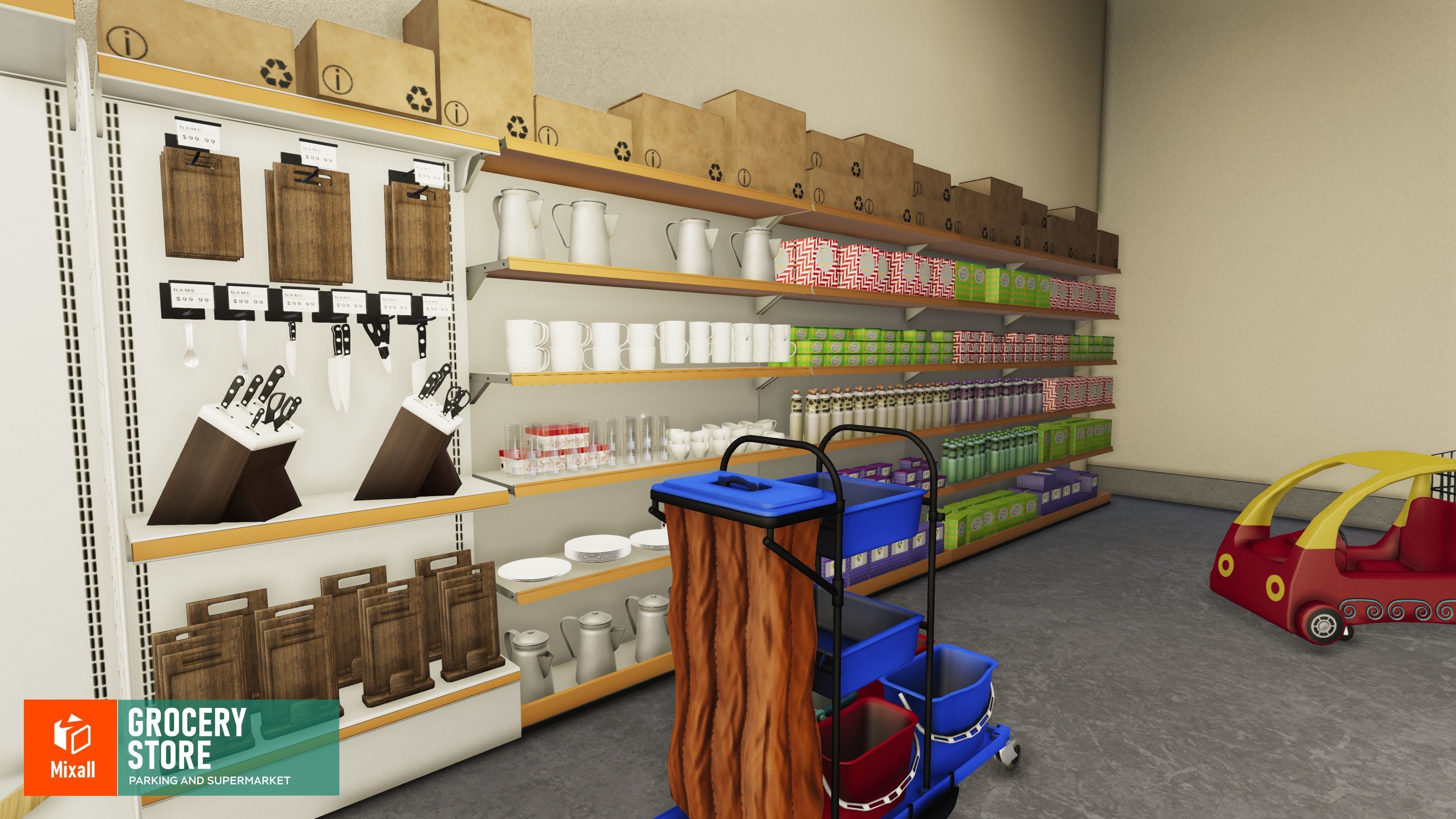 Grocery store - parking and supermarket 3D model | CGTrader