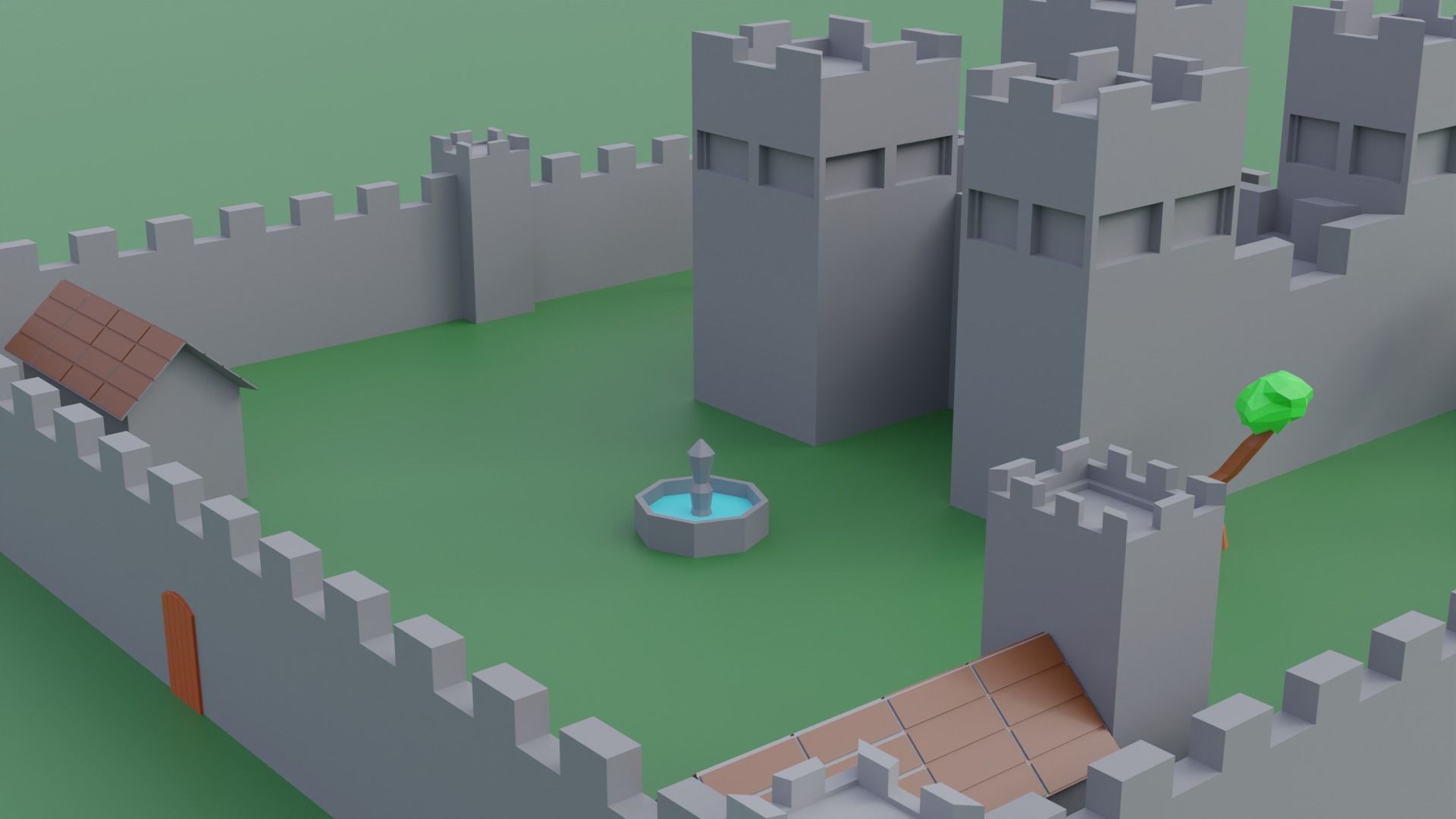 Lowpoly Castle free VR / AR / low-poly 3D model | CGTrader