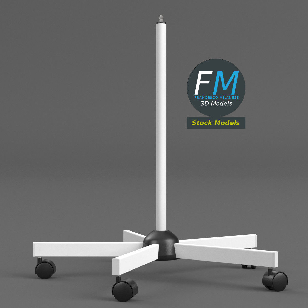 5 wheels rolling stand base 3D model | CGTrader