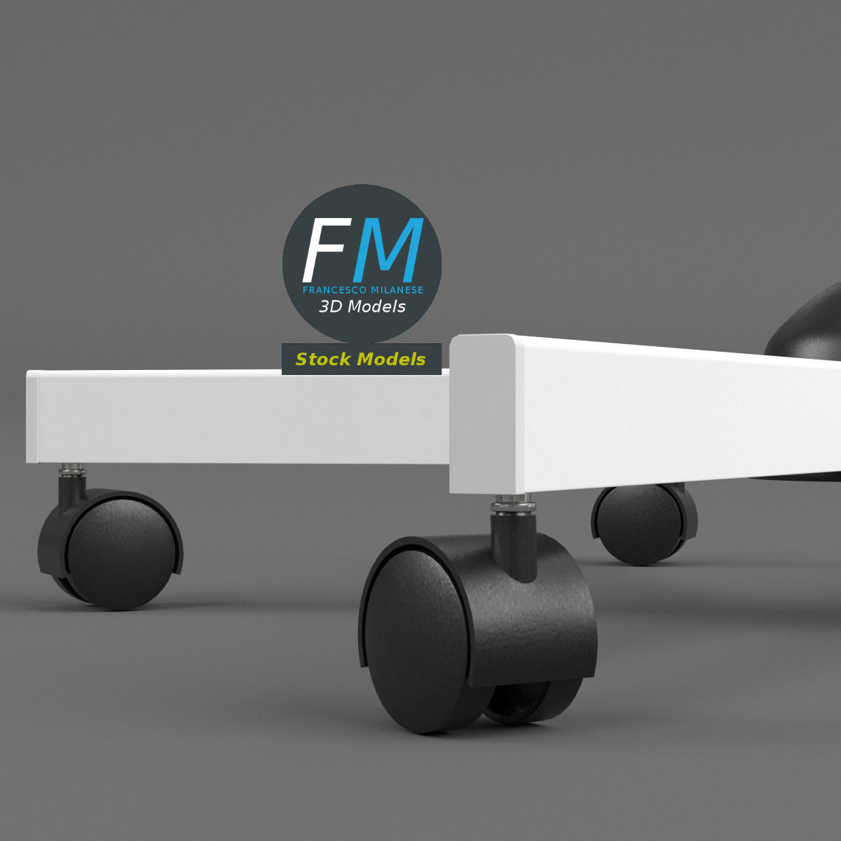 5 wheels rolling stand base 3D model | CGTrader