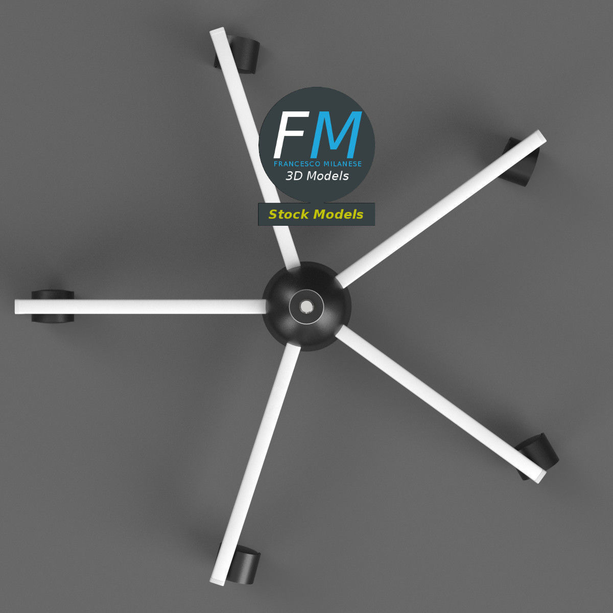 5 wheels rolling stand base 3D model | CGTrader