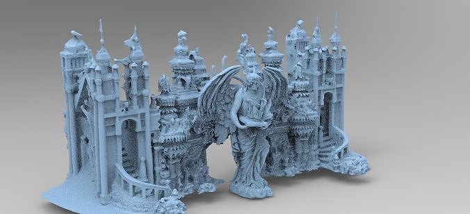 Ancient temple Stone temple front 2 3D model | CGTrader