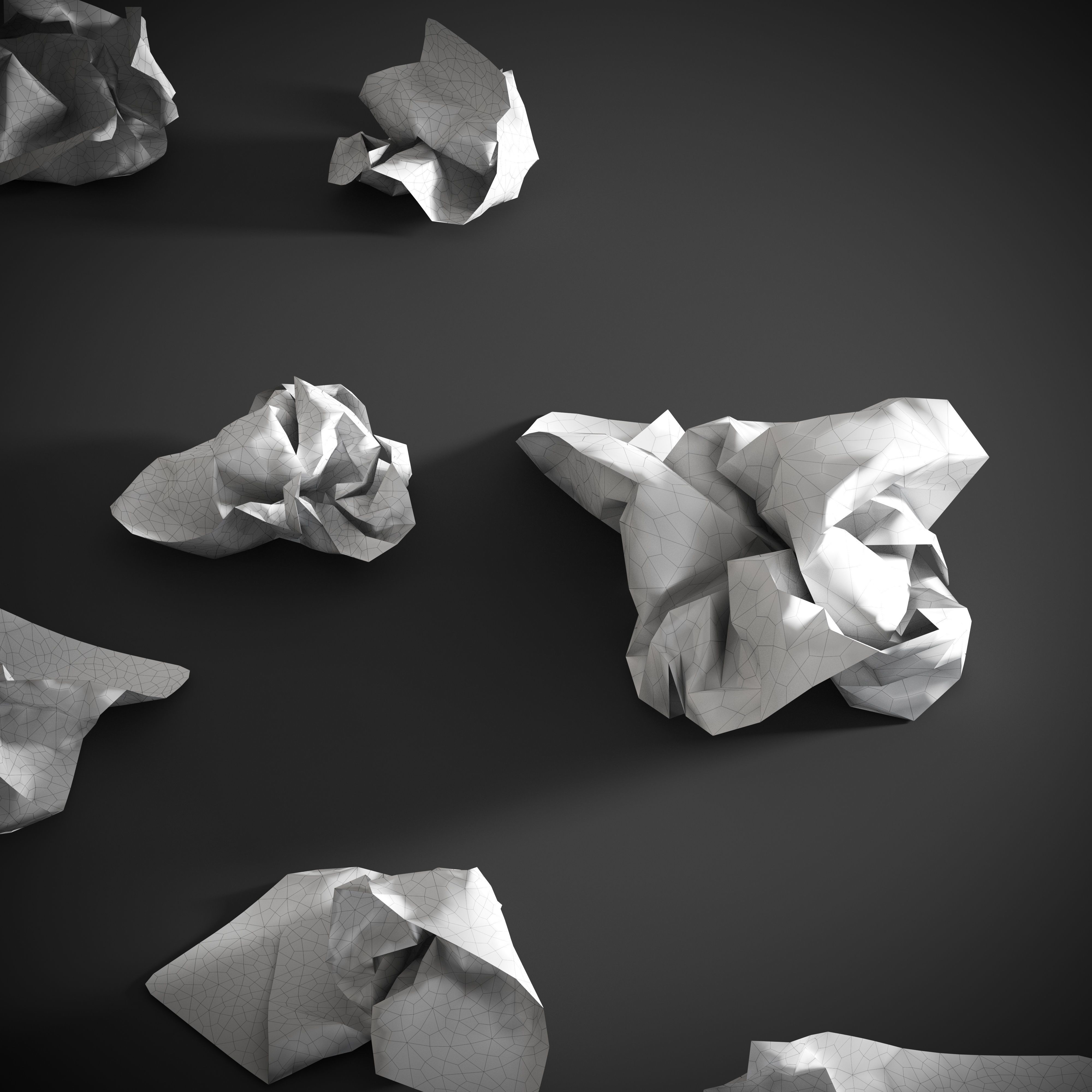 3D model Crumpled paper VR / AR / low-poly | CGTrader