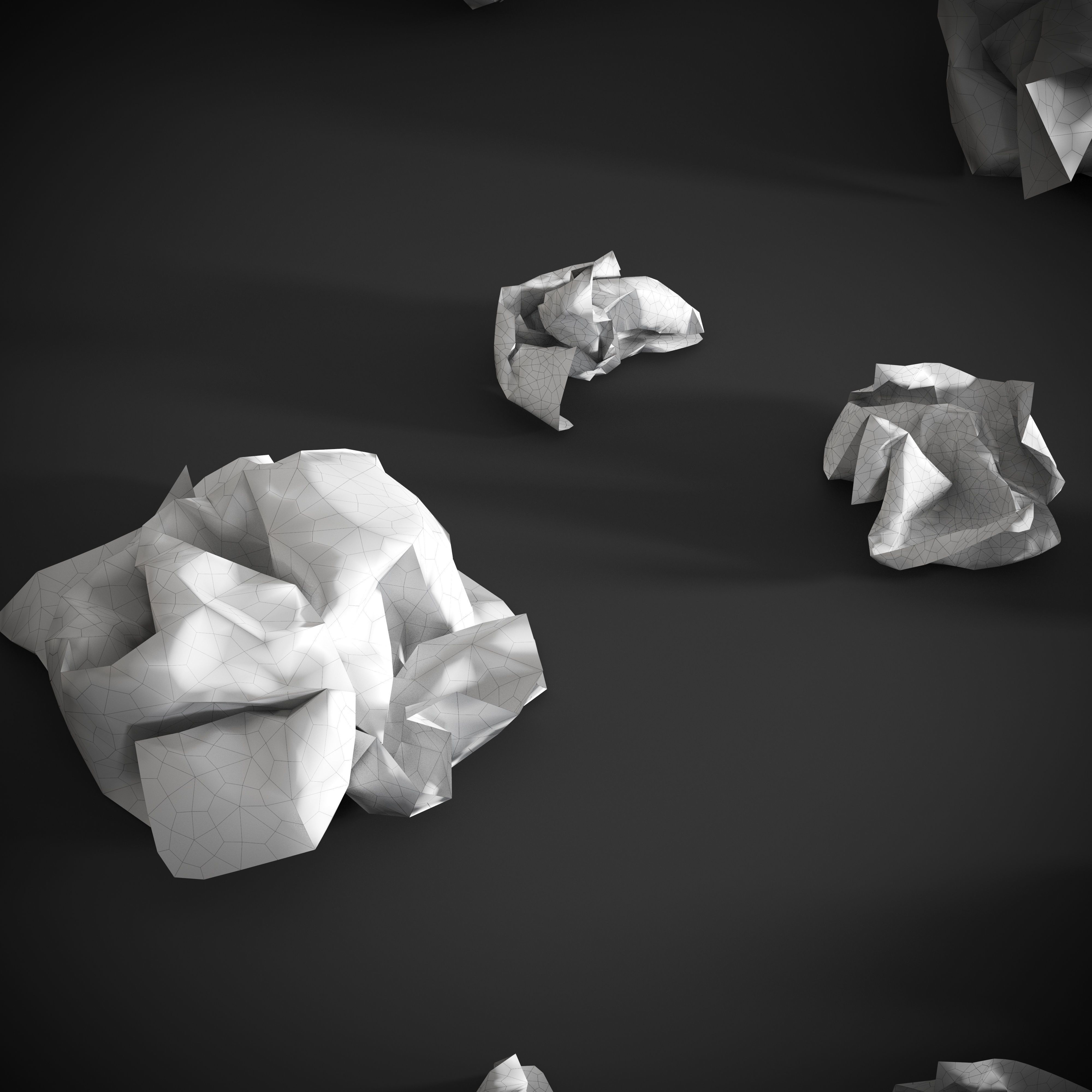 3D model Crumpled paper VR / AR / low-poly | CGTrader