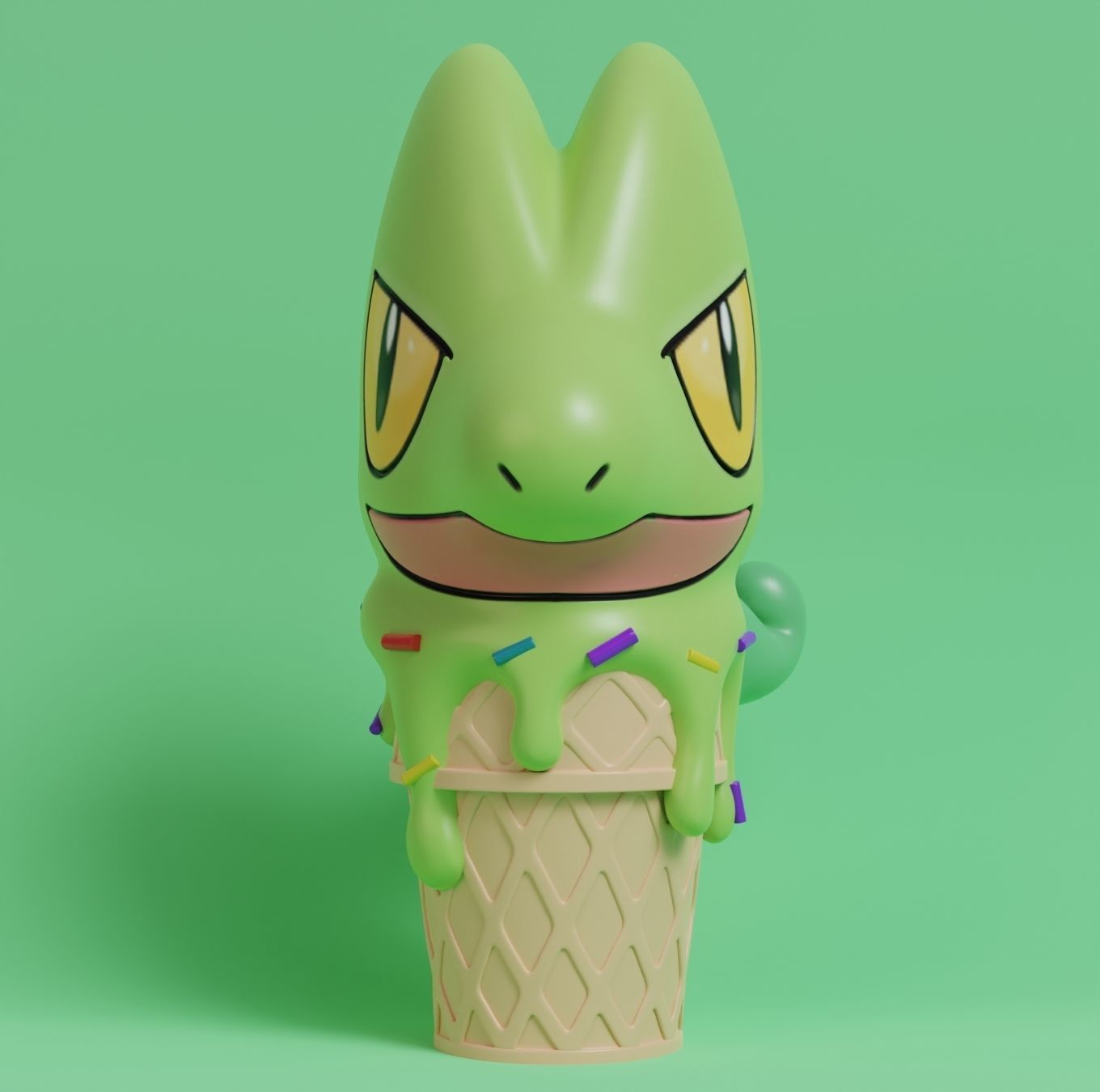 Pokemon - Ice Cream Treecko 3D model 3D printable | CGTrader