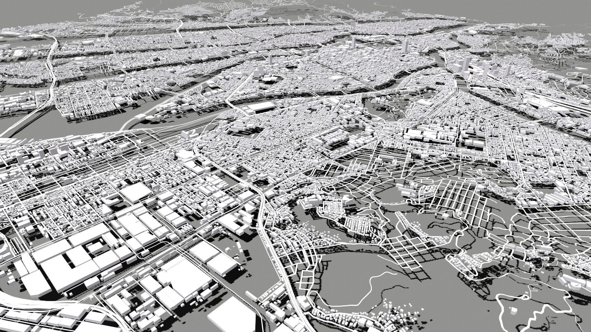 Cityscape Hiroshima Japan 3D model | CGTrader