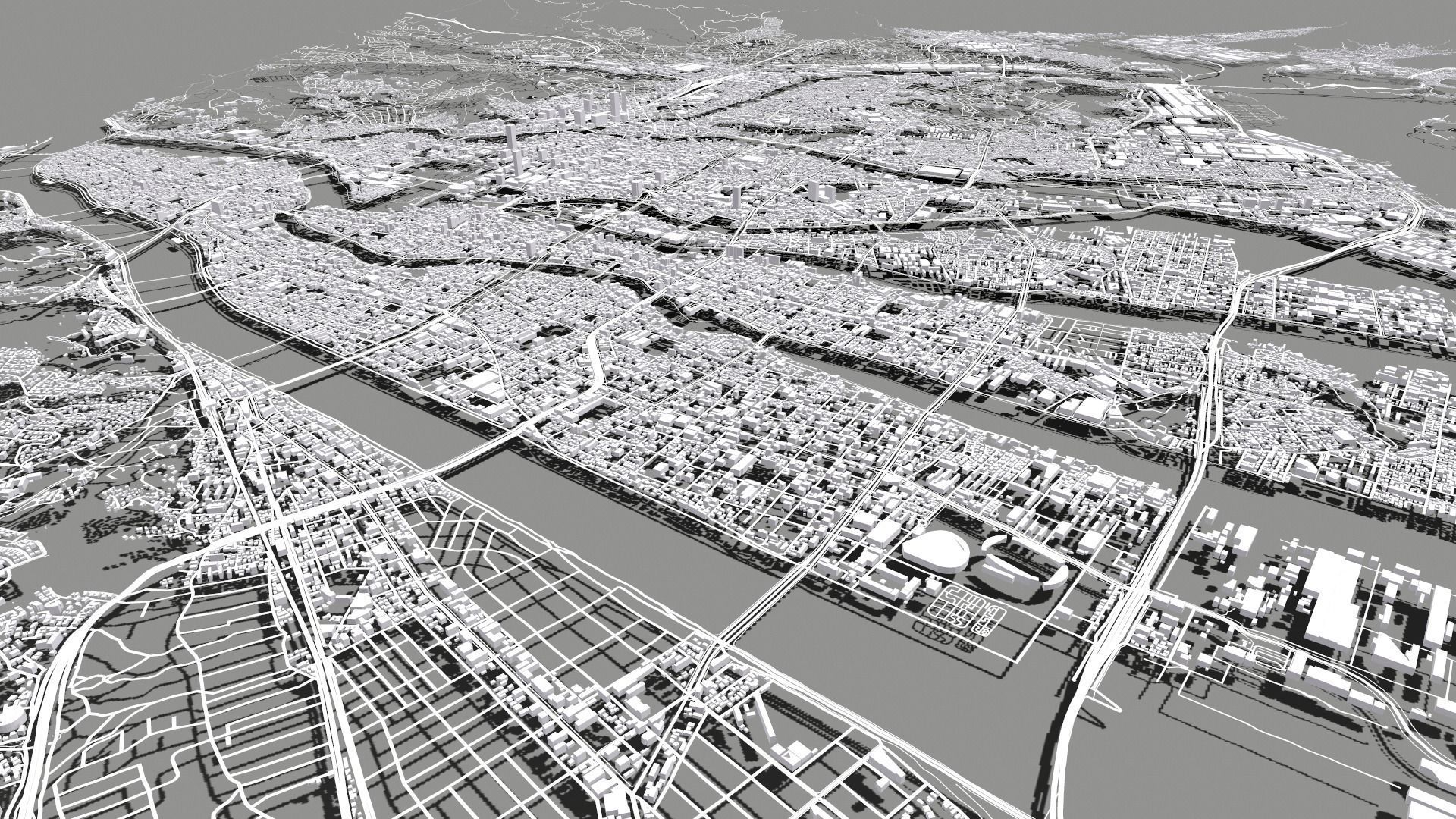 Cityscape Hiroshima Japan 3D model | CGTrader