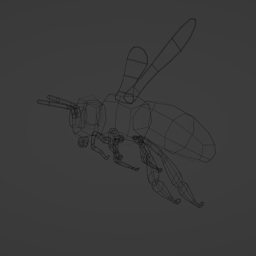 Low Poly Flying Bee free VR / AR / low-poly 3D model | CGTrader