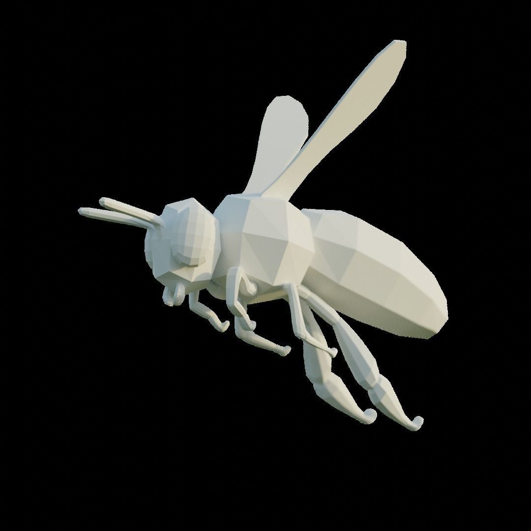 Low Poly Flying Bee free VR / AR / low-poly 3D model | CGTrader