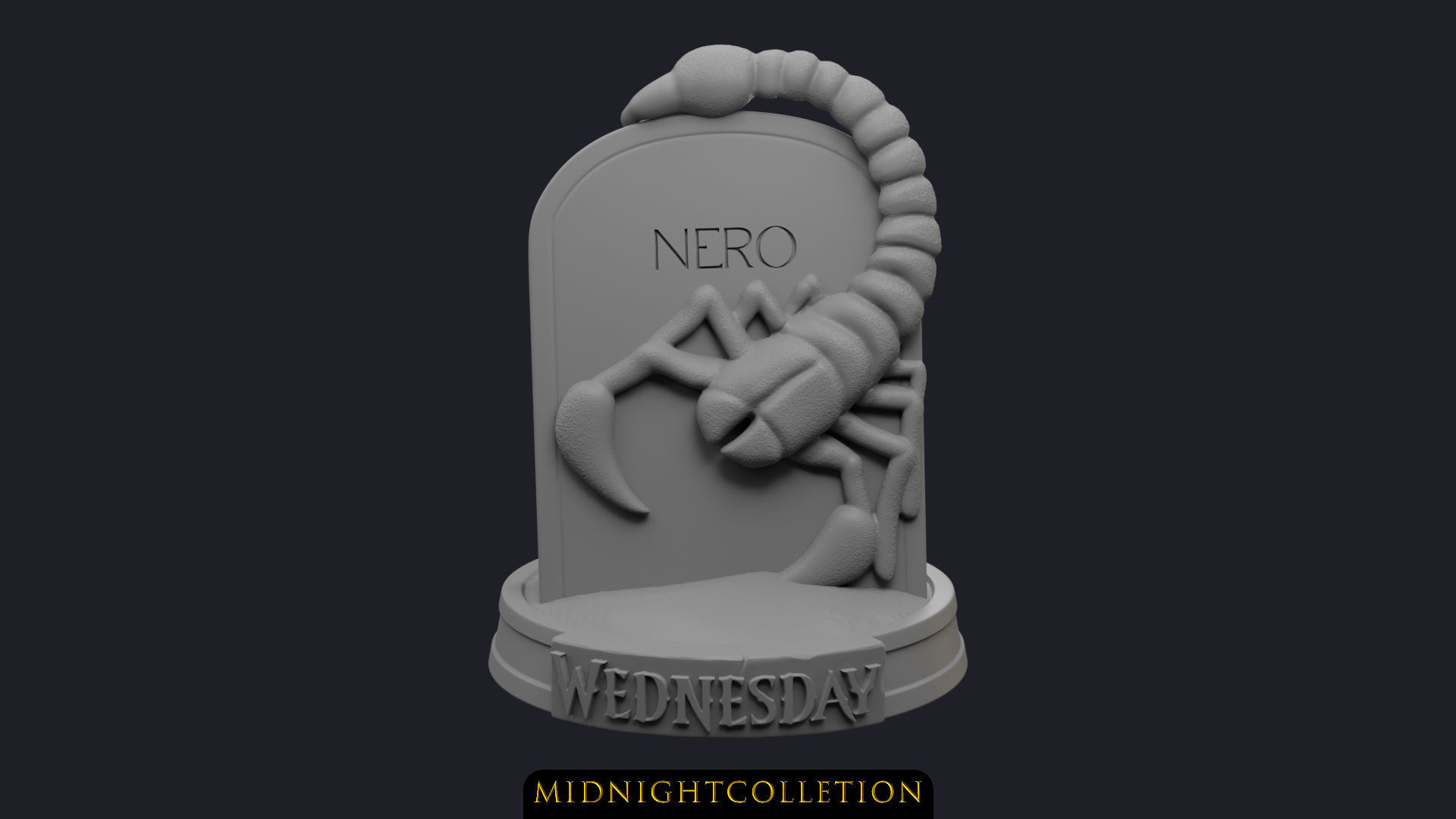 WEDNESDAY GRAVESTONE 3D model 3D printable | CGTrader