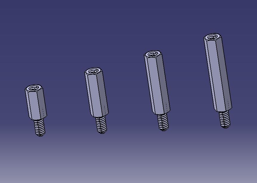M6 Hexagonal Stud Male-Female Connector 3D model 3D printable | CGTrader