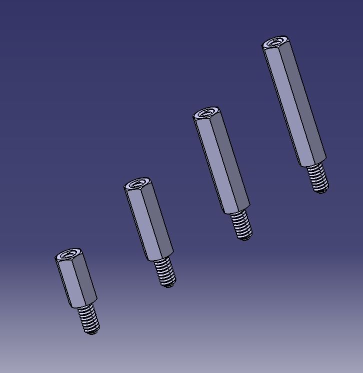 M6 Hexagonal Stud Male-Female Connector 3D model 3D printable | CGTrader