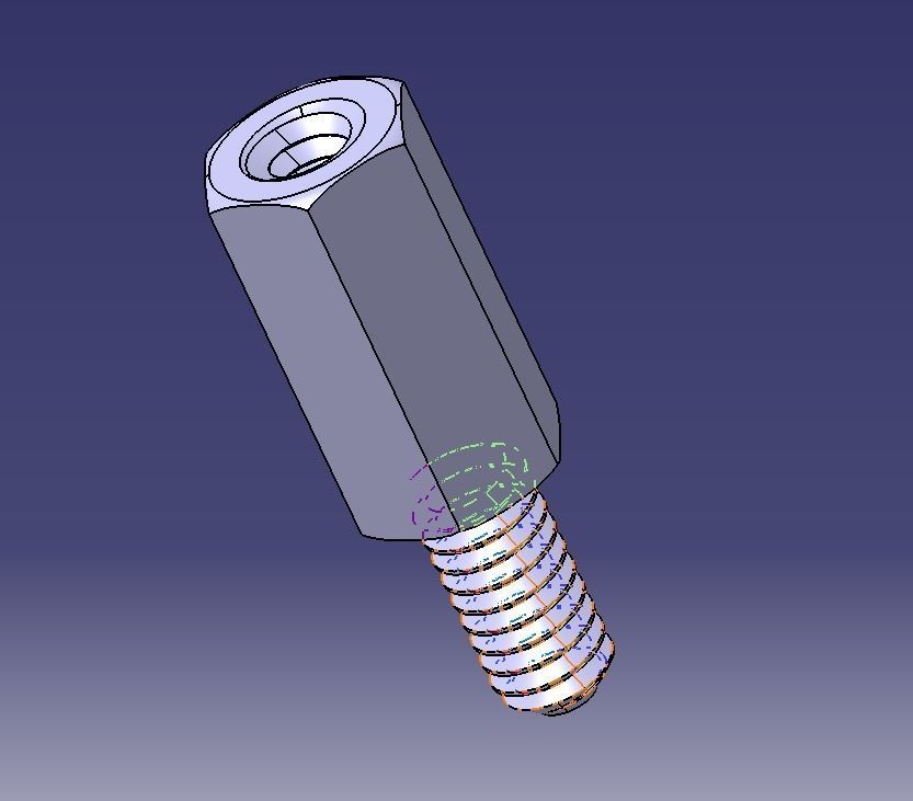 M6 Hexagonal Stud Male-Female Connector 3D model 3D printable | CGTrader