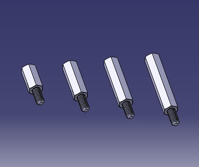 M6 Hexagonal Stud Male-Female Connector 3D model 3D printable | CGTrader