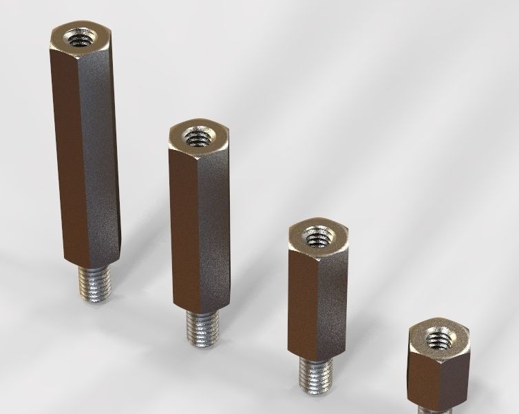 10 Hexagonal Stud Male-Female Connector 3D model 3D printable | CGTrader