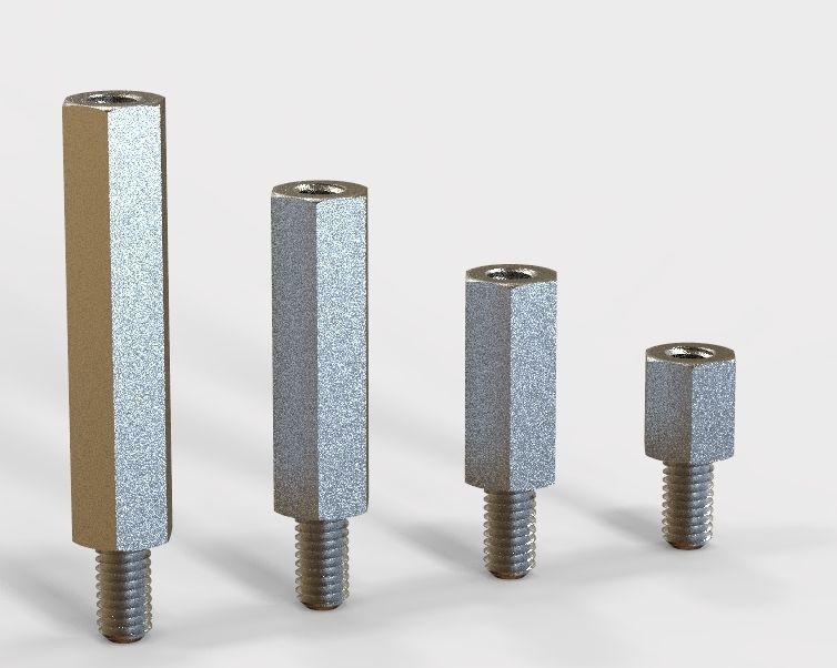10 Hexagonal Stud Male-Female Connector 3D model 3D printable | CGTrader