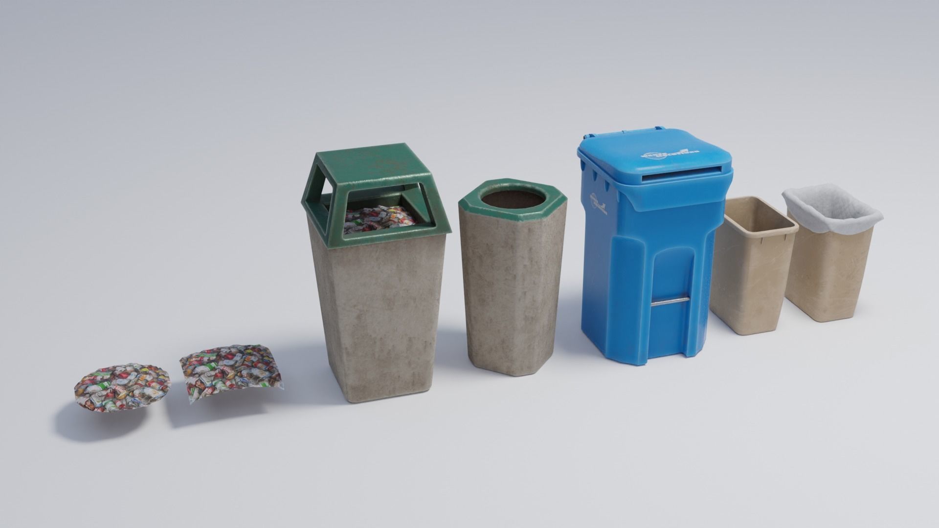 3D model Trash Cans 4K and 2K VR / AR / low-poly | CGTrader