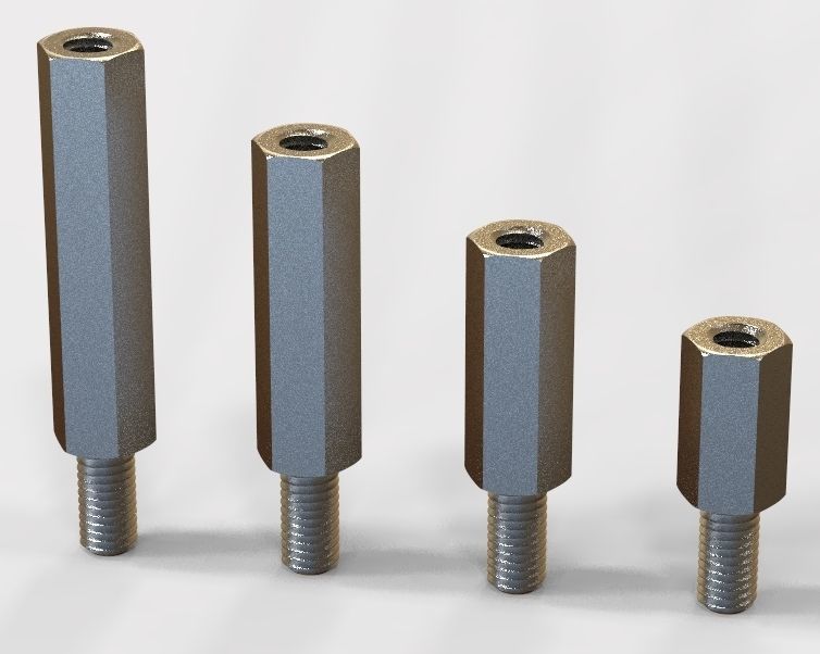 M14 Hexagonal Stud Male-Female Connector 3D model 3D printable | CGTrader
