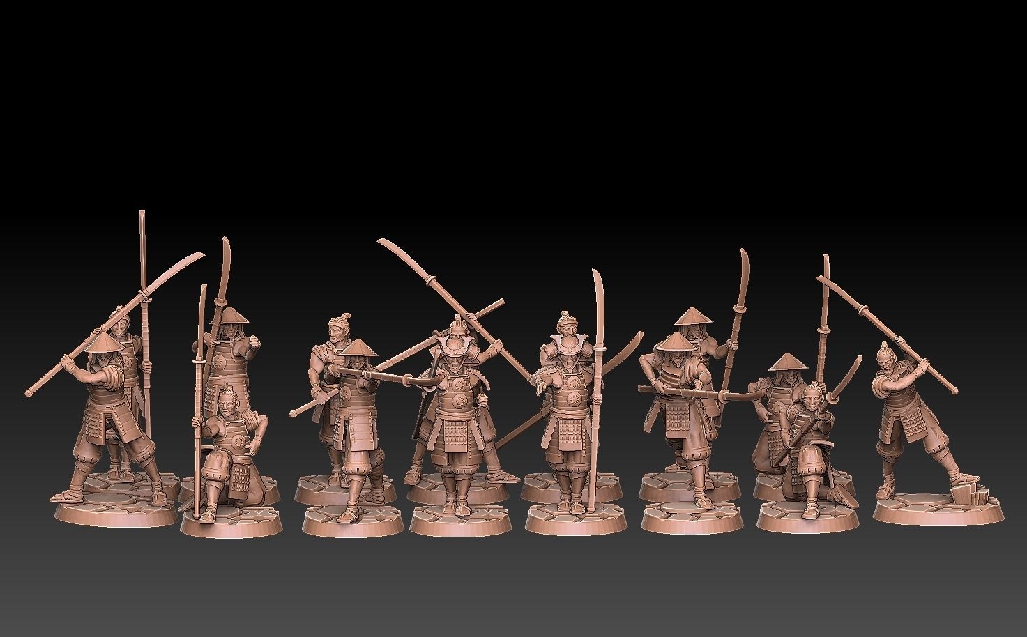Ashigaru Naginata Regiment 3D model 3D printable | CGTrader
