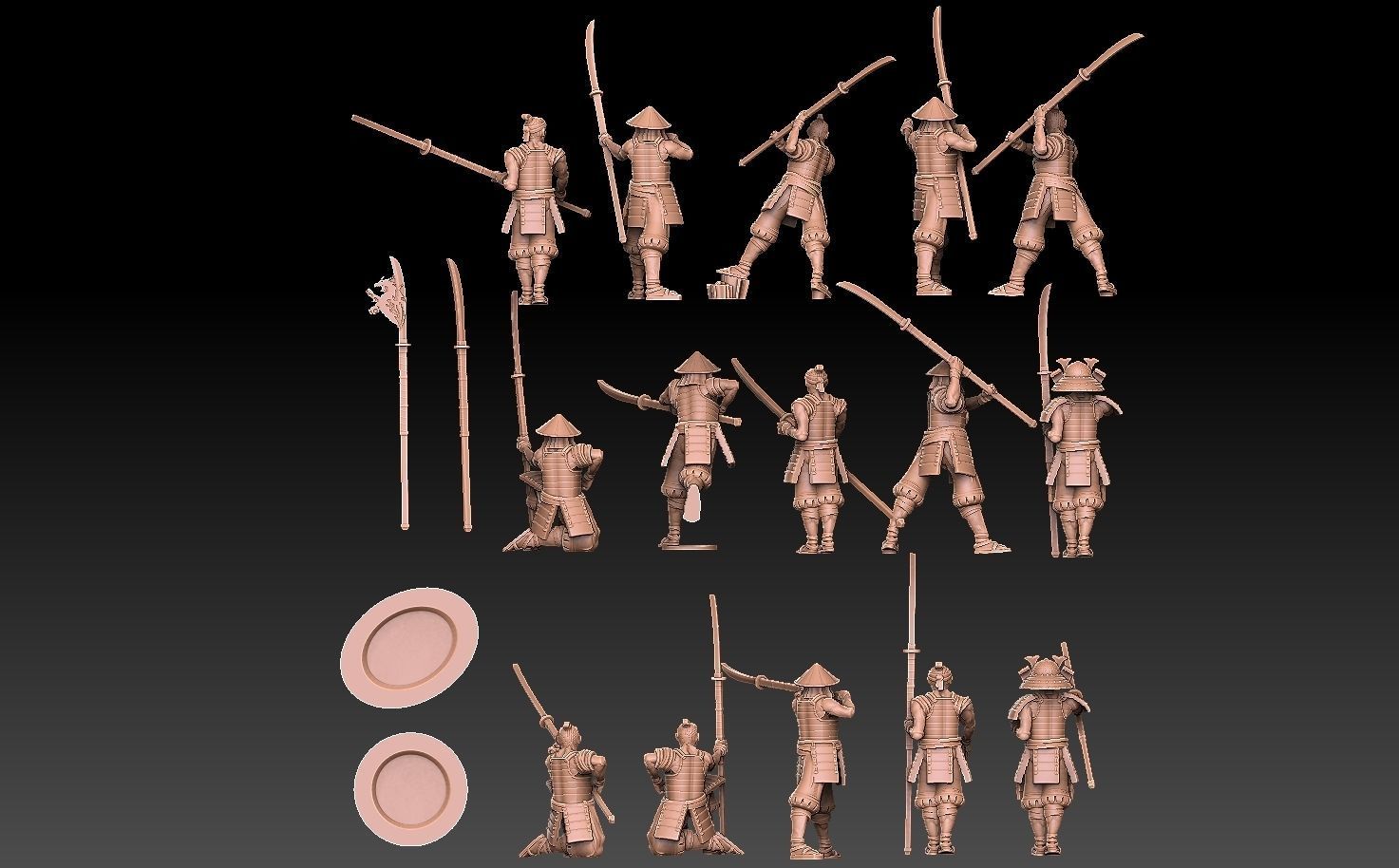 Ashigaru Naginata Regiment 3D model 3D printable | CGTrader
