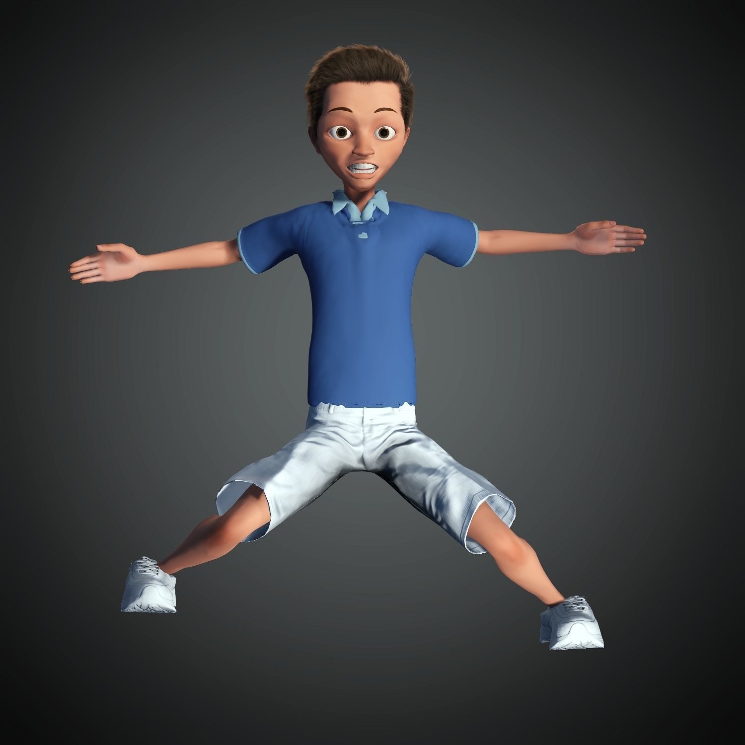 Happy Cartoon Kid Character 3D Model 3D model animated rigged | CGTrader