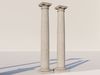Mutulary Doric two column with pedestal and entablature 3D model | CGTrader