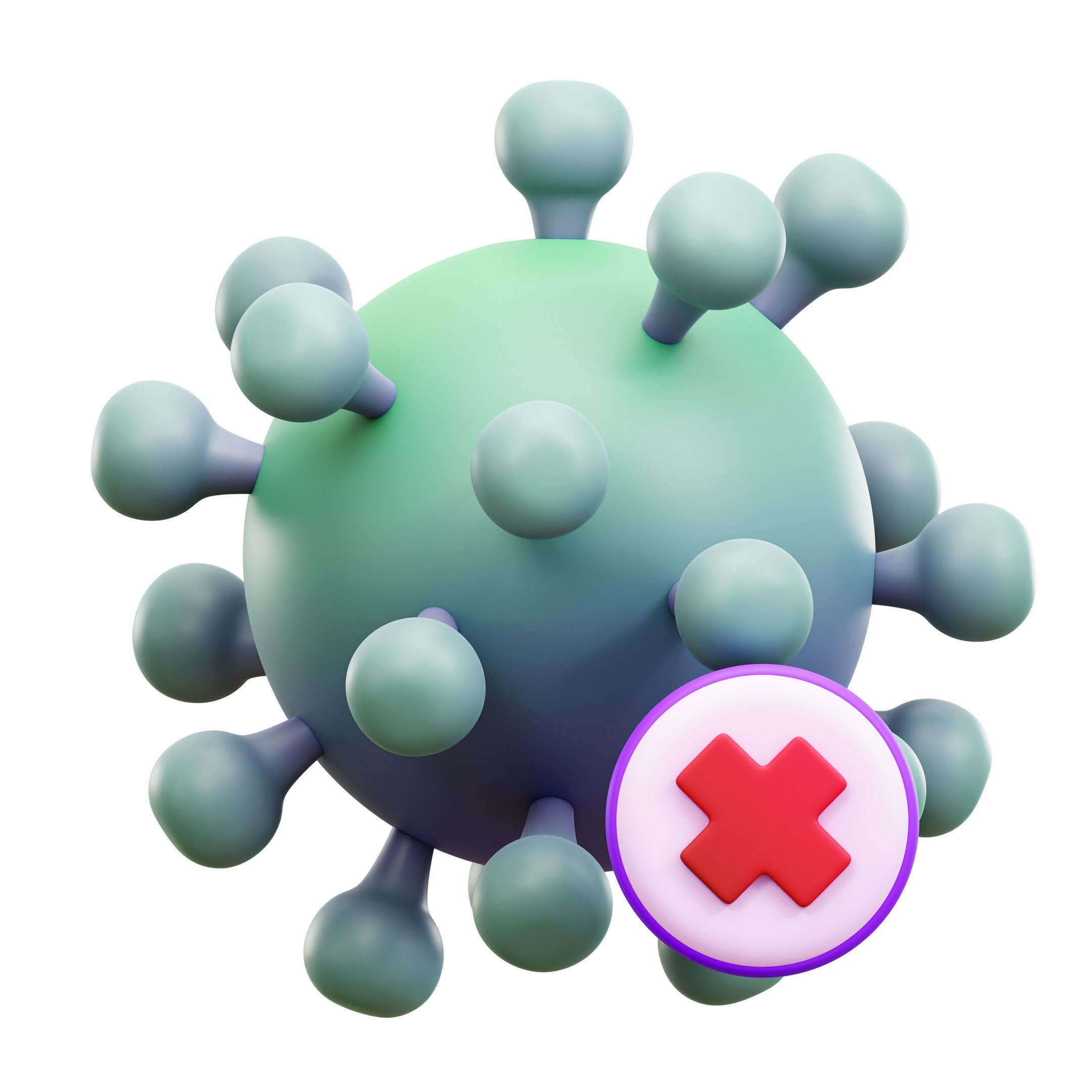 3D model No Coronavirus 3D Icon VR / AR / low-poly | CGTrader