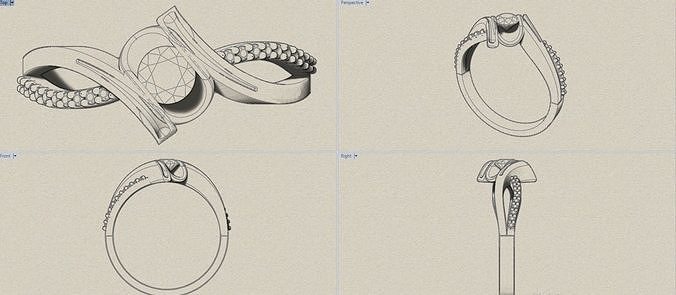 wedding ring 3D model 3D printable | CGTrader