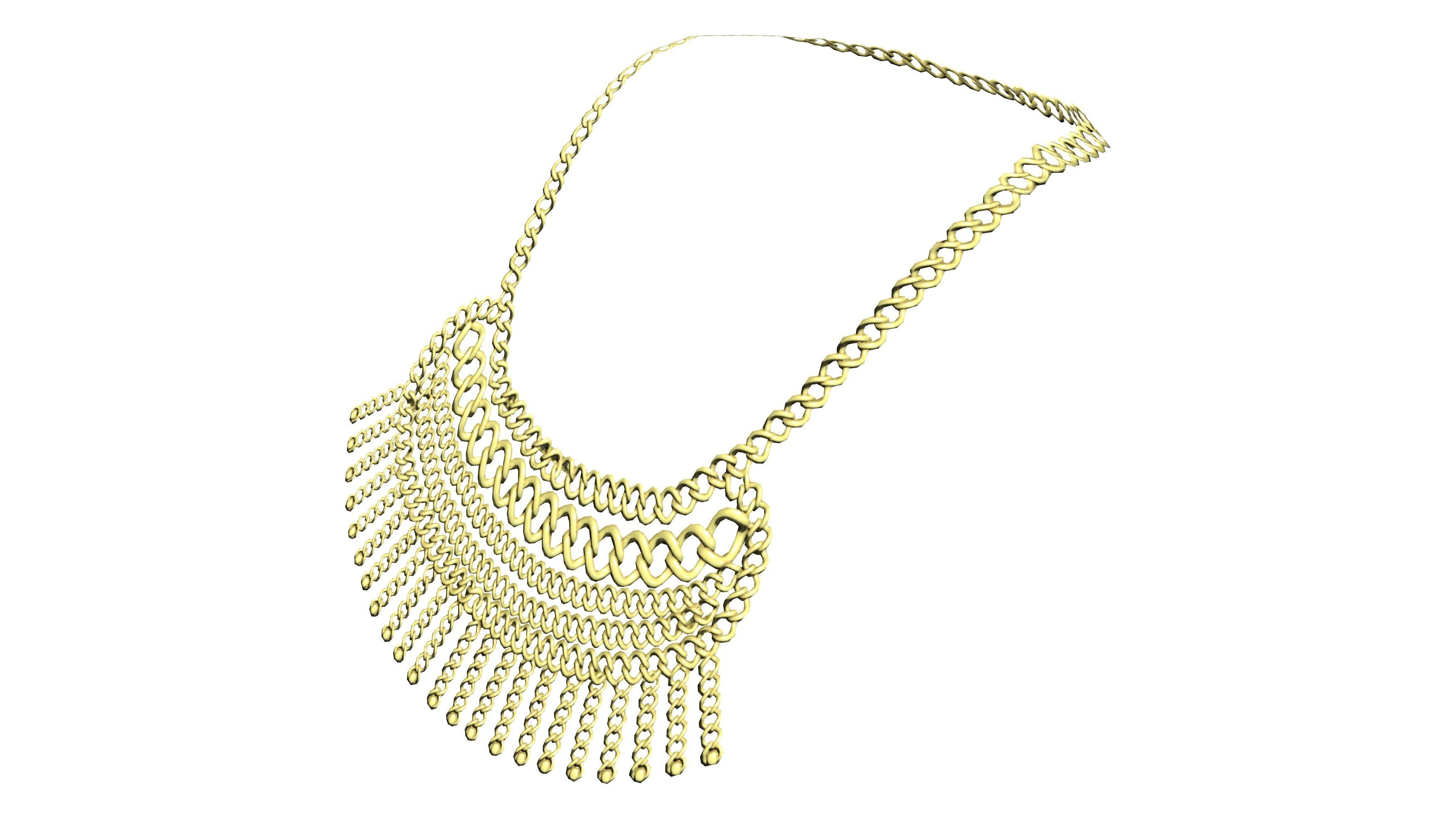 3D model Gold Chains Necklace VR / AR / low-poly | CGTrader