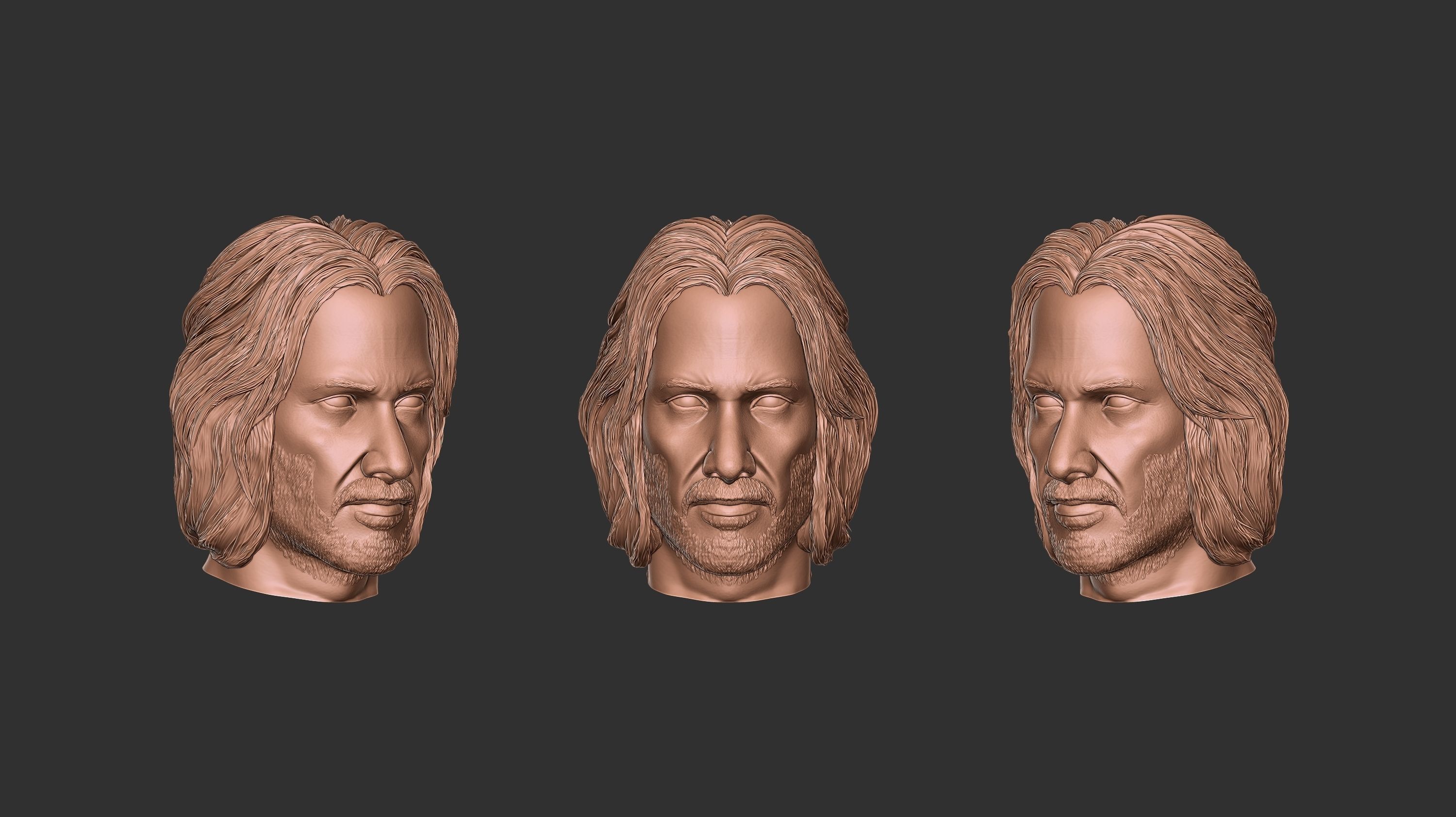 keanu reeves John Wick head 3D model 3D printable | CGTrader