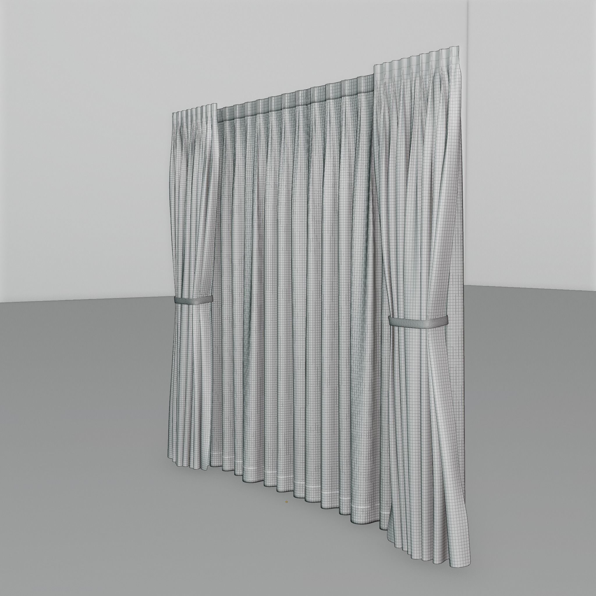 curtain pinch pleat free 3D model | CGTrader