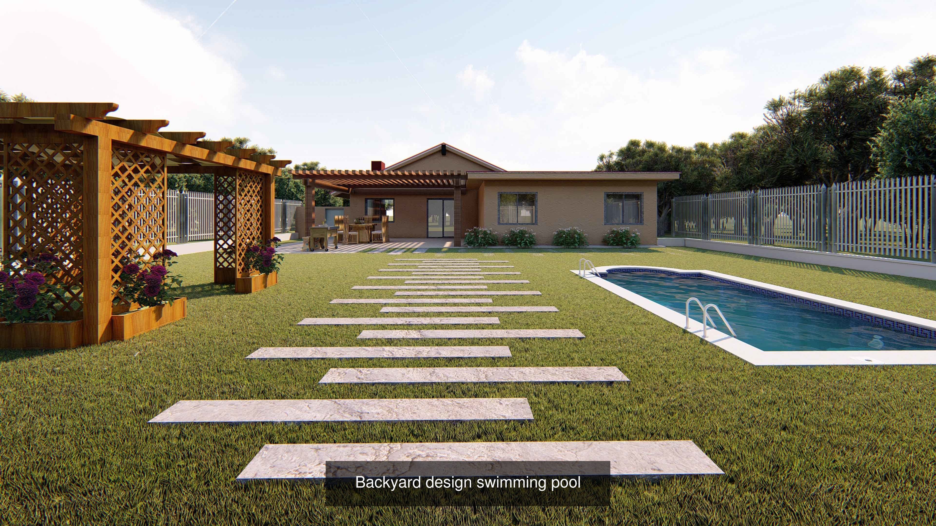 Swimming Pool with Landscape 3D model collection | CGTrader