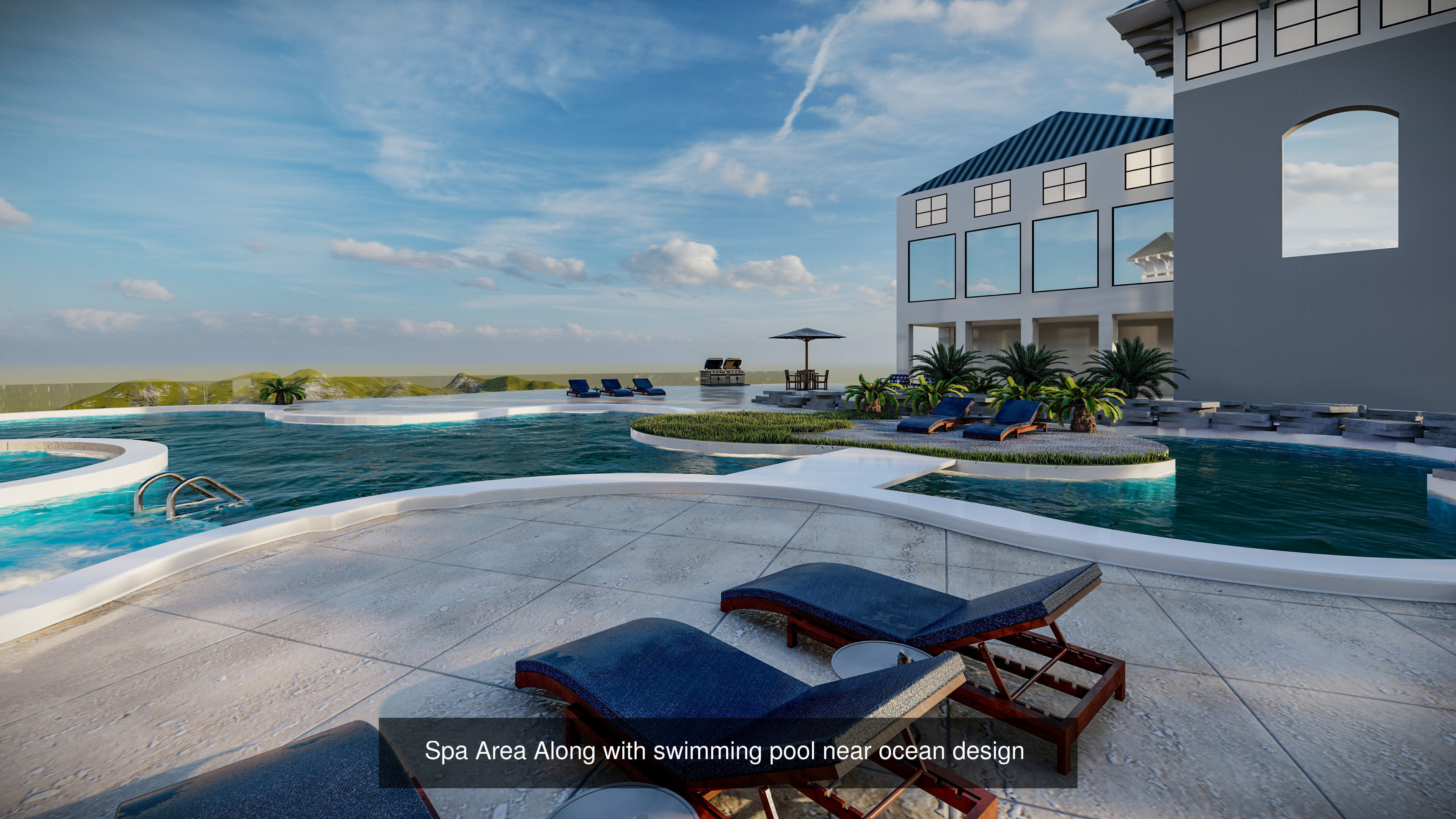 Swimming Pool with Landscape 3D model collection | CGTrader