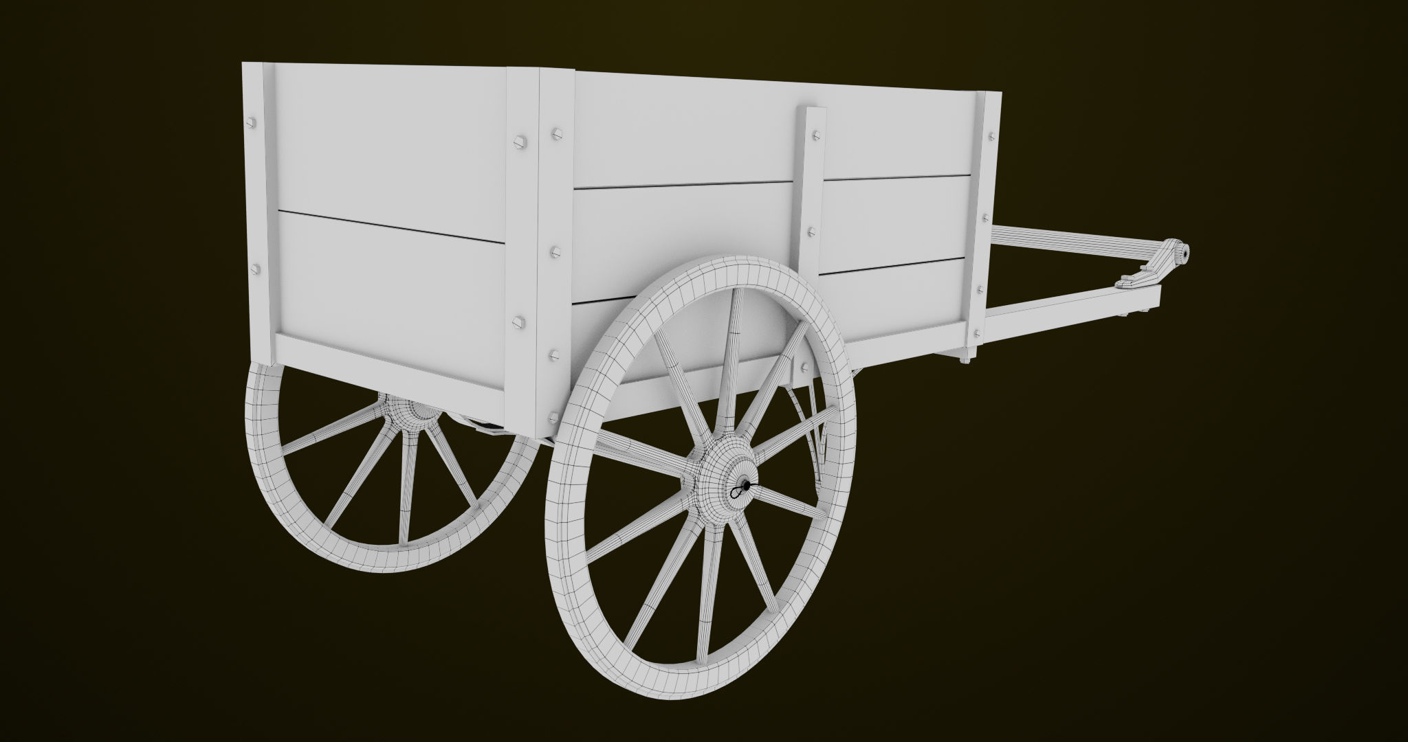 3D model Wooden Vendor Cart01 All PBR Unity UE Textures Included VR ...