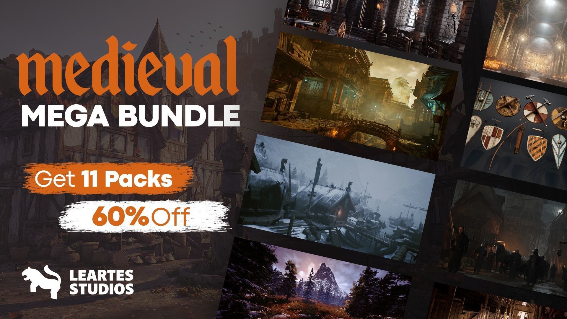 3D model Medieval Environments Mega Bundle 11 Packs VR / AR / low-poly ...