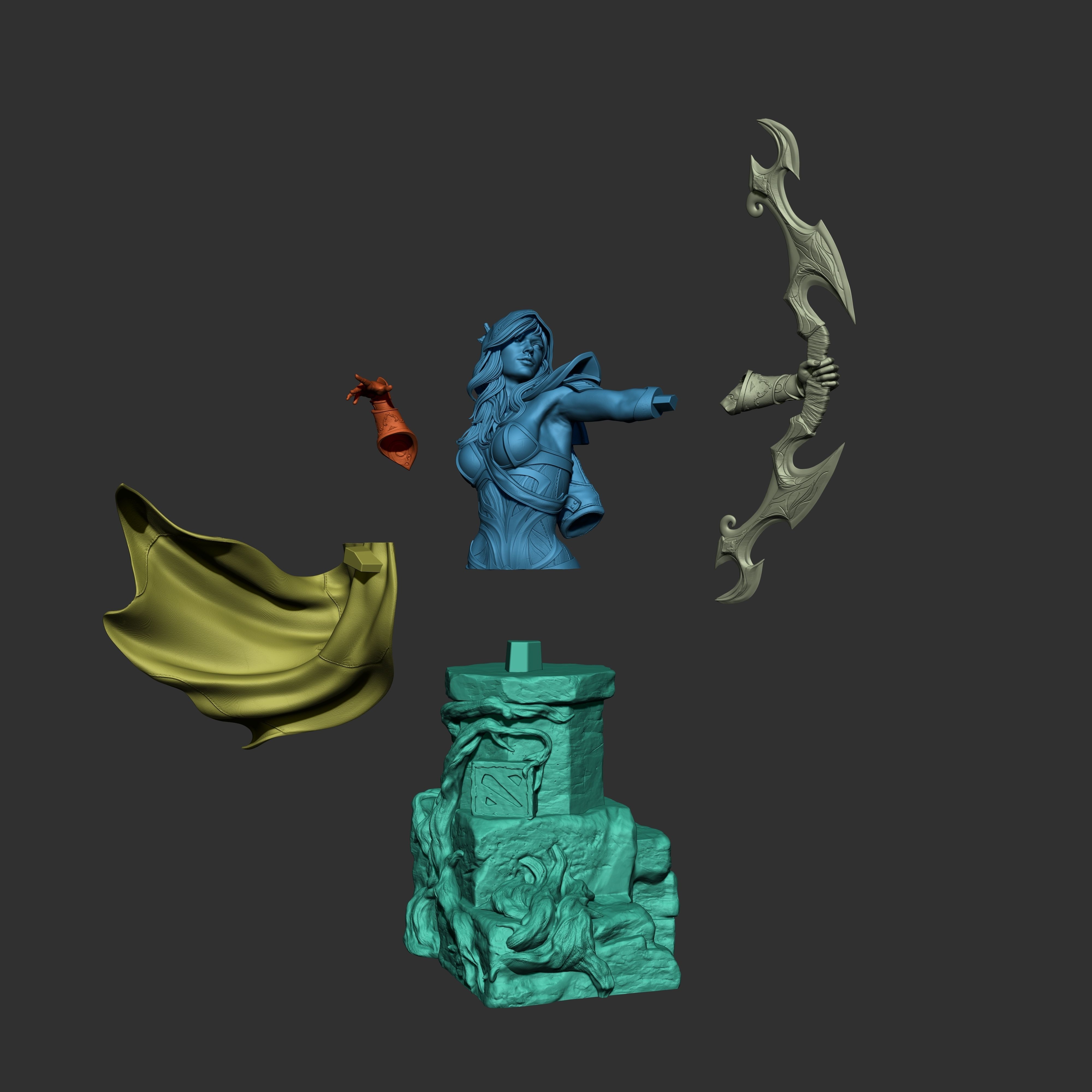Drow Ranger Dota 2 Statue 3D Print Model 3D model 3D printable | CGTrader