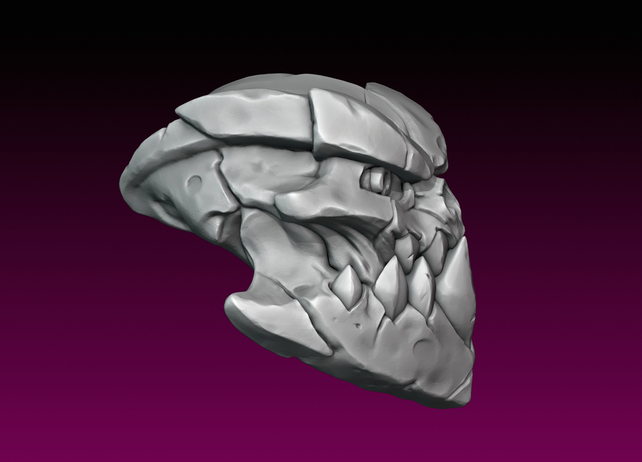Stone Demon Skull 3D model 3D printable | CGTrader