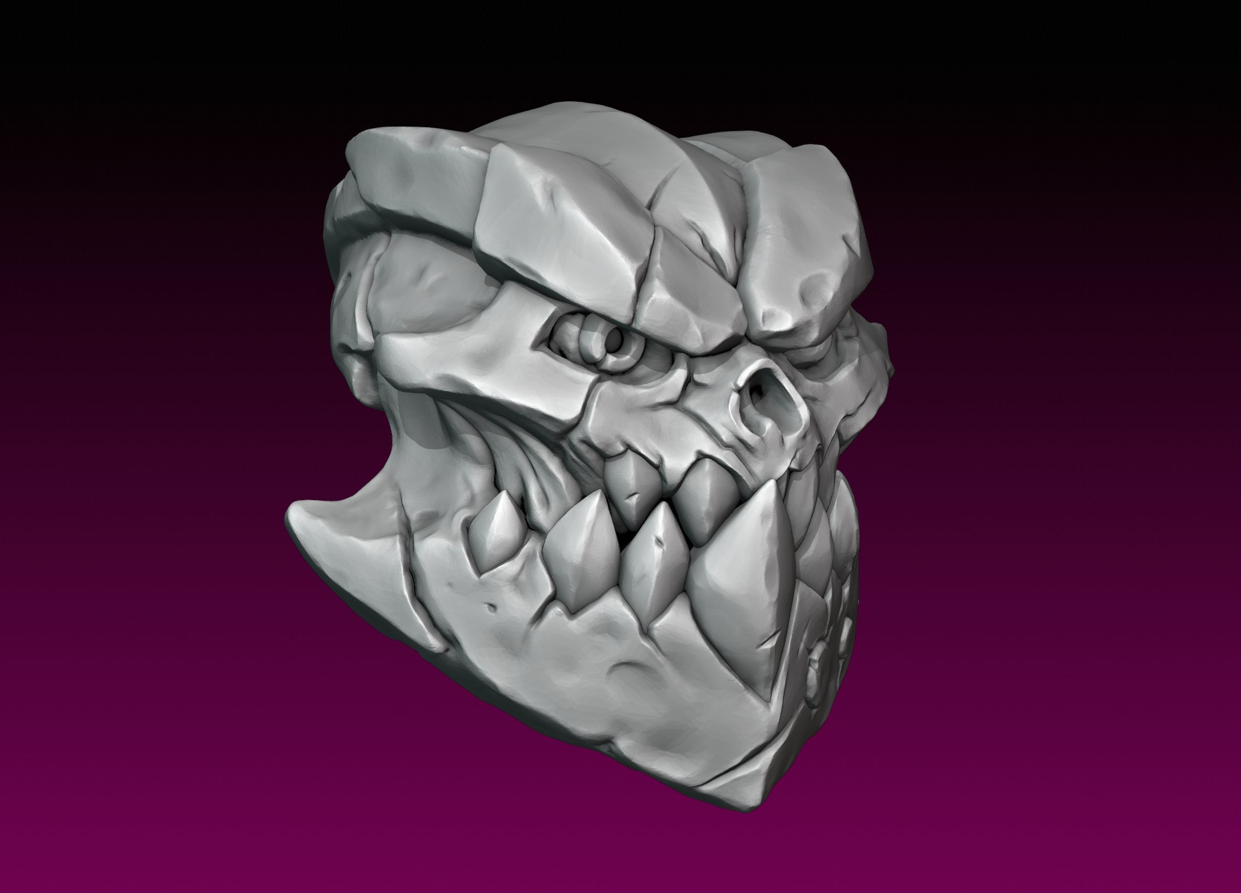 Stone Demon Skull 3D model 3D printable | CGTrader
