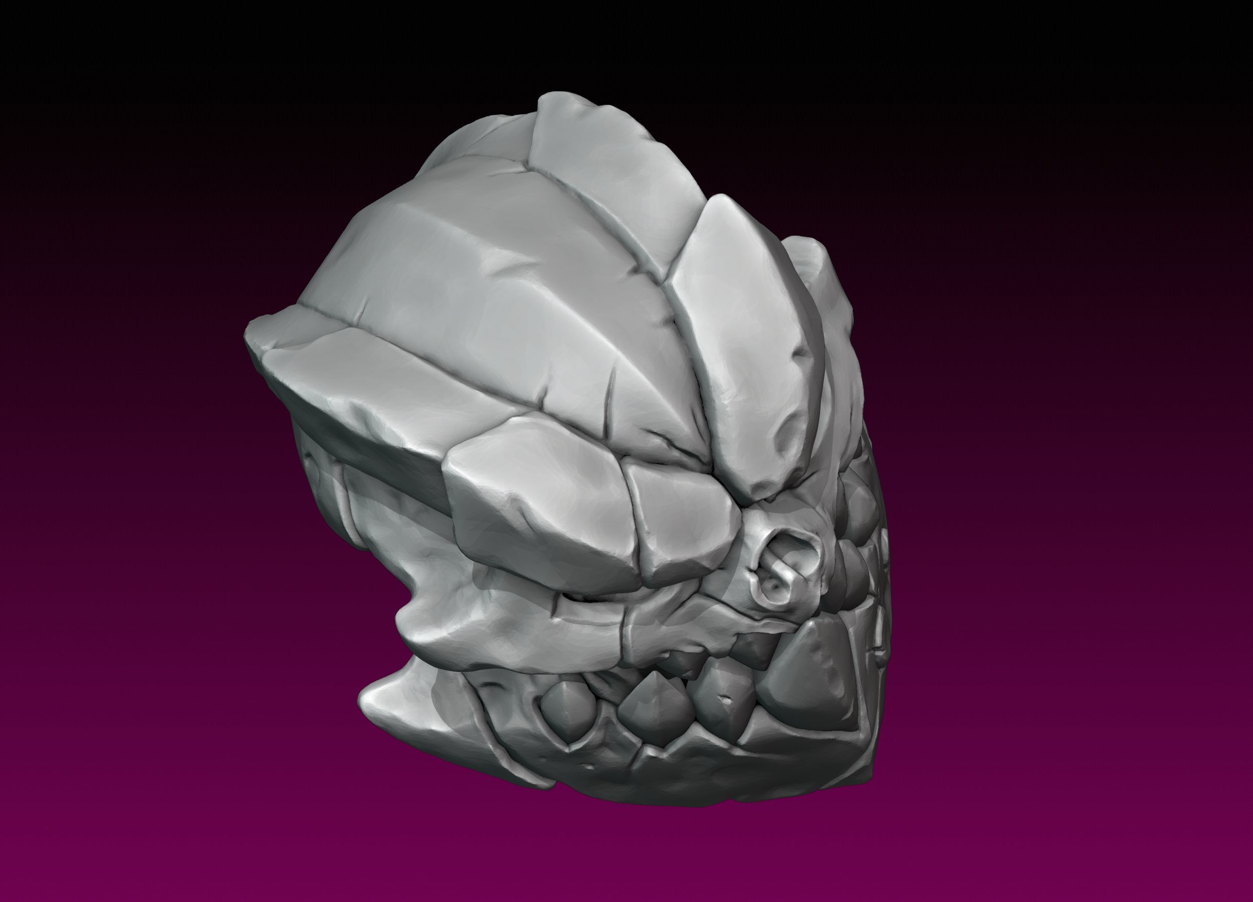 Stone Demon Skull 3D model 3D printable | CGTrader