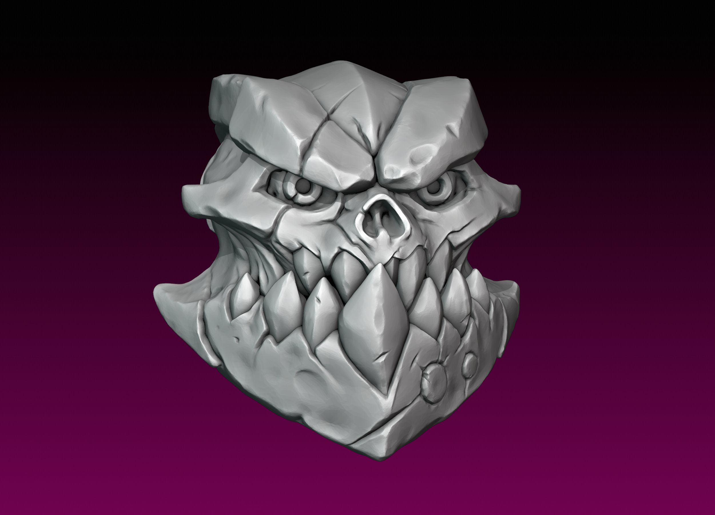 Stone Demon Skull 3D model 3D printable | CGTrader