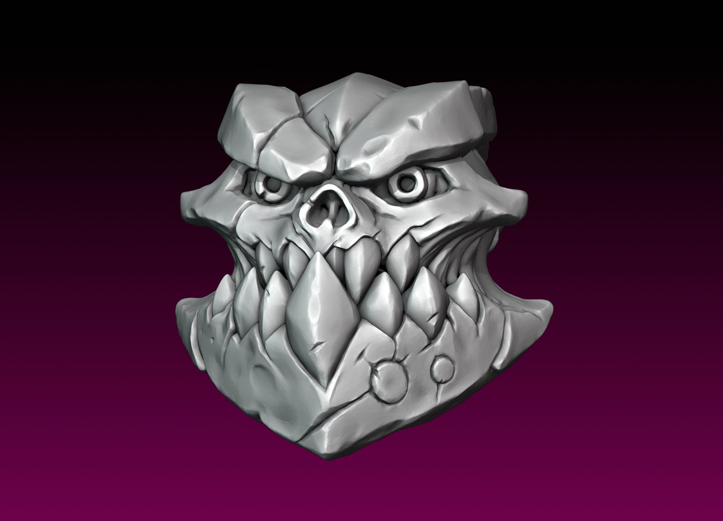 Stone Demon Skull 3D model 3D printable | CGTrader
