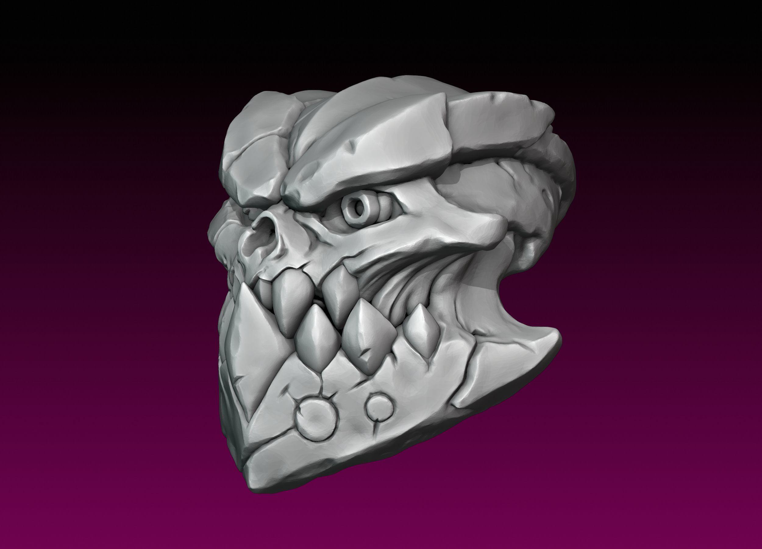 Stone Demon Skull 3D model 3D printable | CGTrader