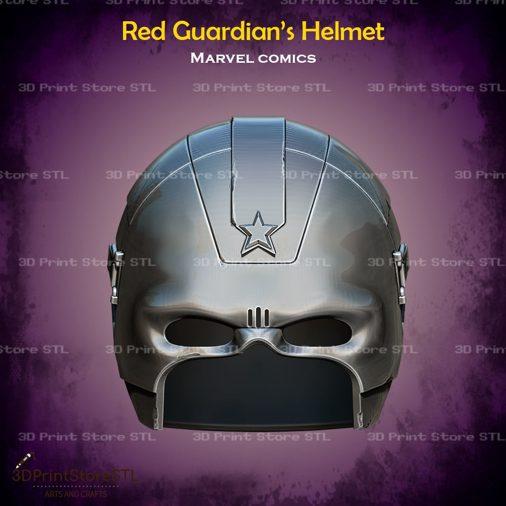 Red Guardian Helmet Cosplay Marvel Comics - STL File 3D model 3D ...